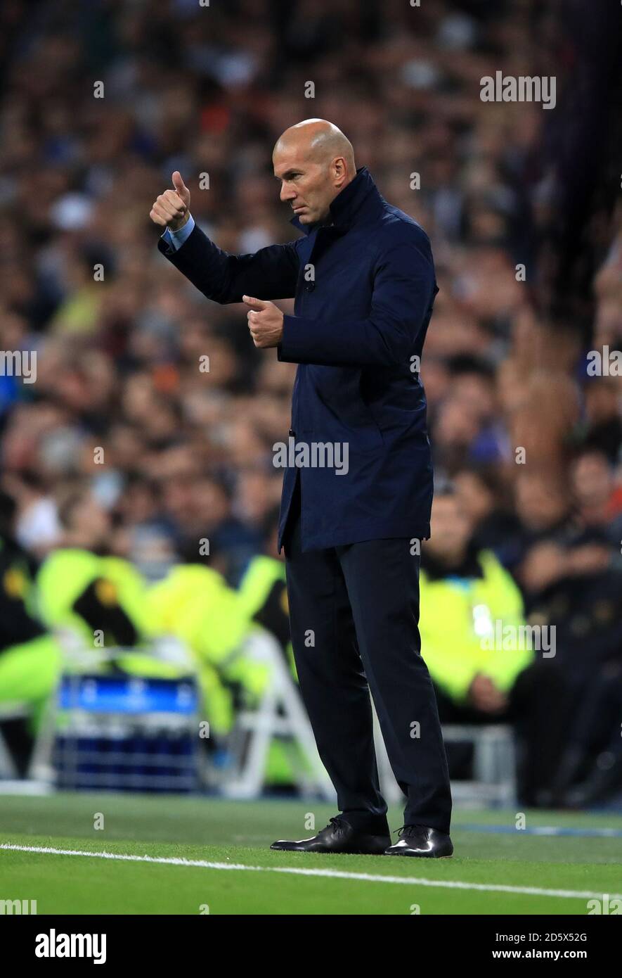 Real Madrid manager Zinedine Zidane gestures on the touchline Stock ...