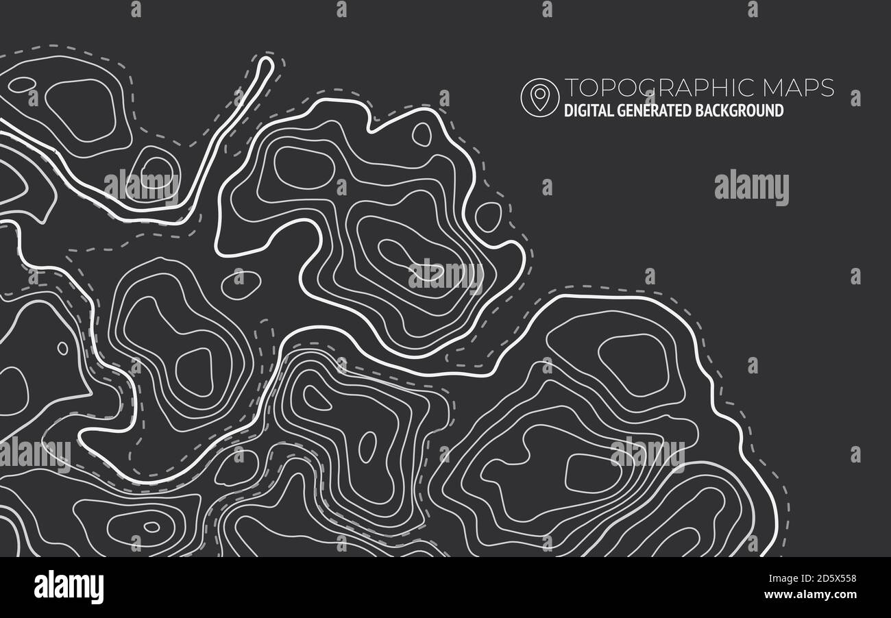 Stylized Height of Topographic Contour in Lines. Concept of a ...