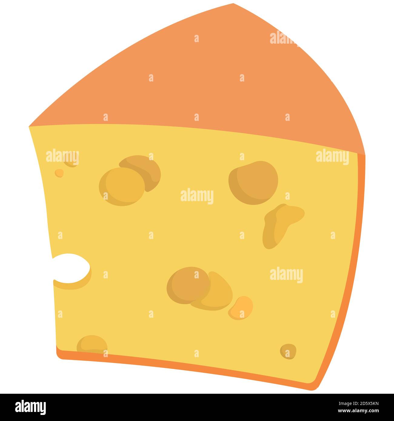 Piece of leaky cheese. Milk product in cartoon style Stock Vector Image ...