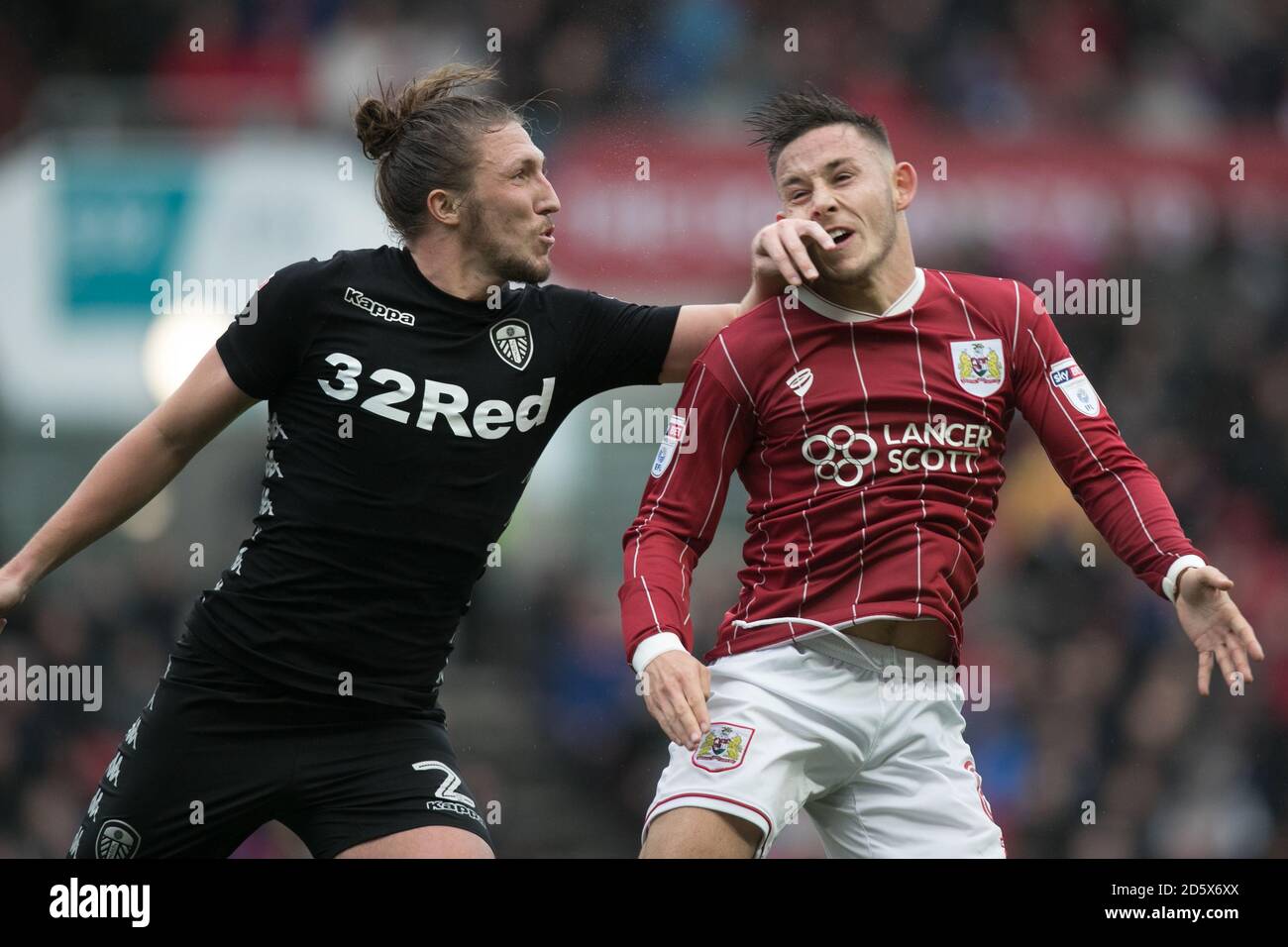 Leeds United's Luke Ayling and Bristol City's Josh Brownhill Stock ...