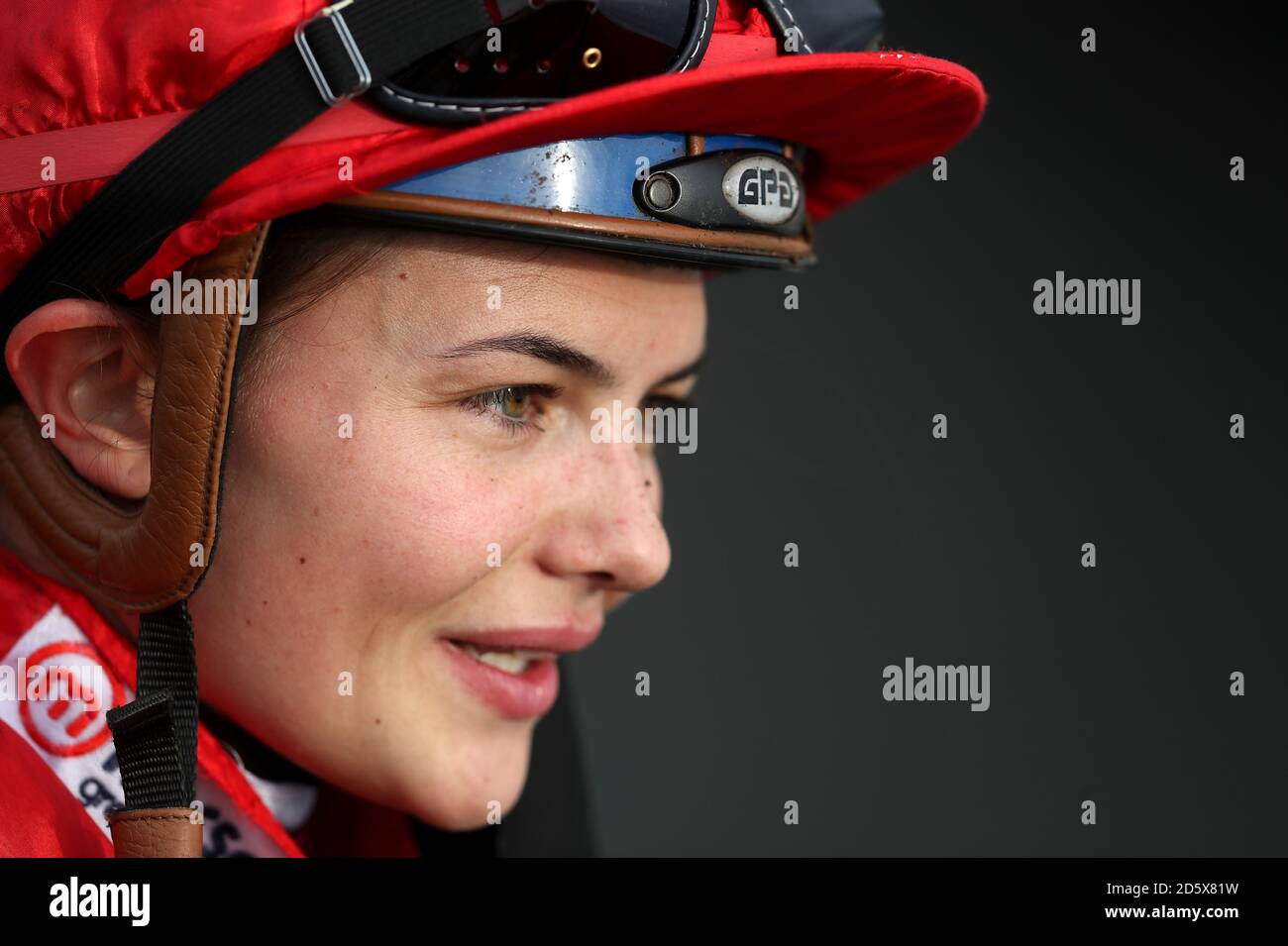 Jockey Megan Nicholls after winning the Signs Express Handicap on Quel Destin at Bath Racecourse ...