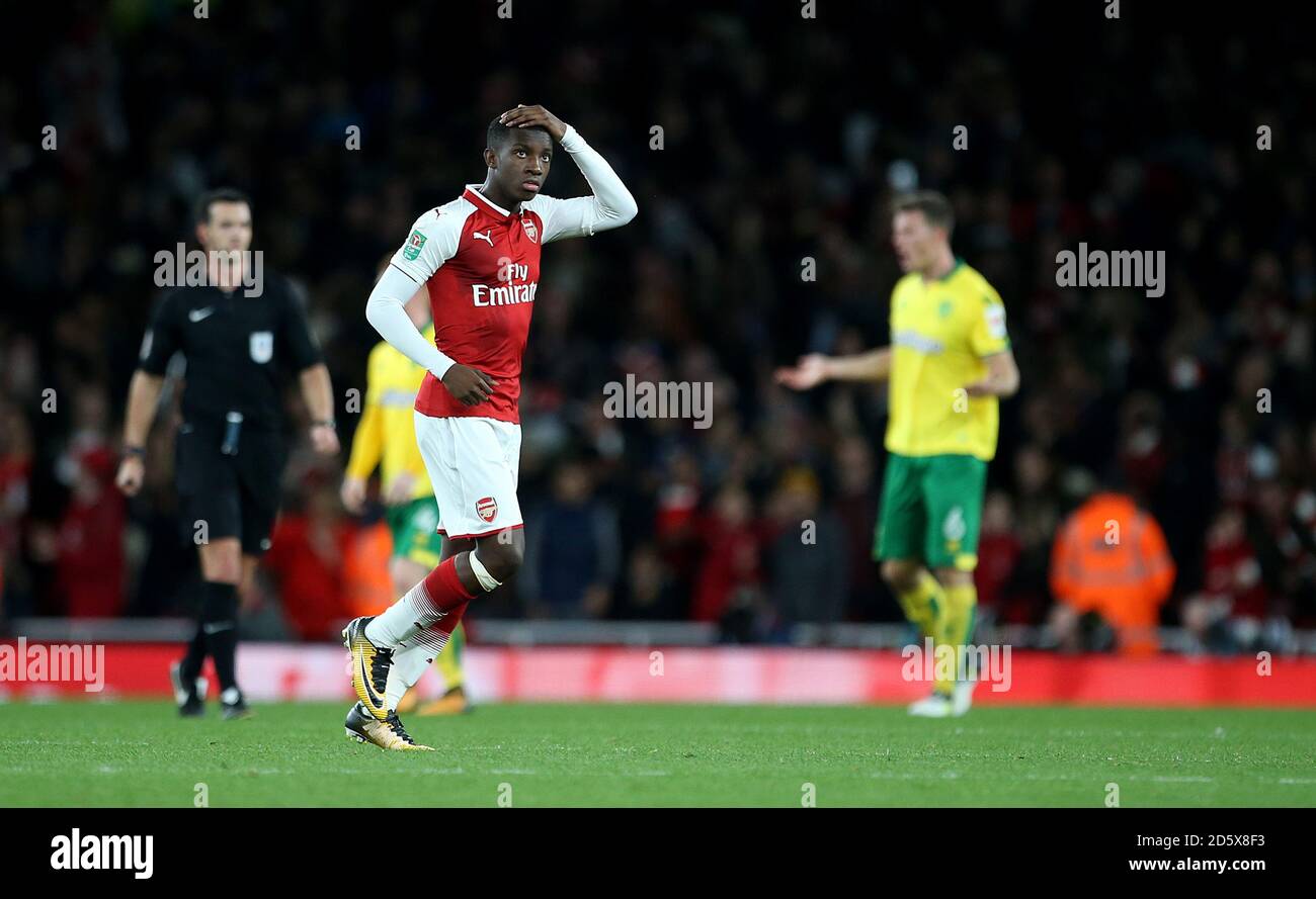 Arsenals eddie nketiah celebrates scoring hi-res stock photography and ...