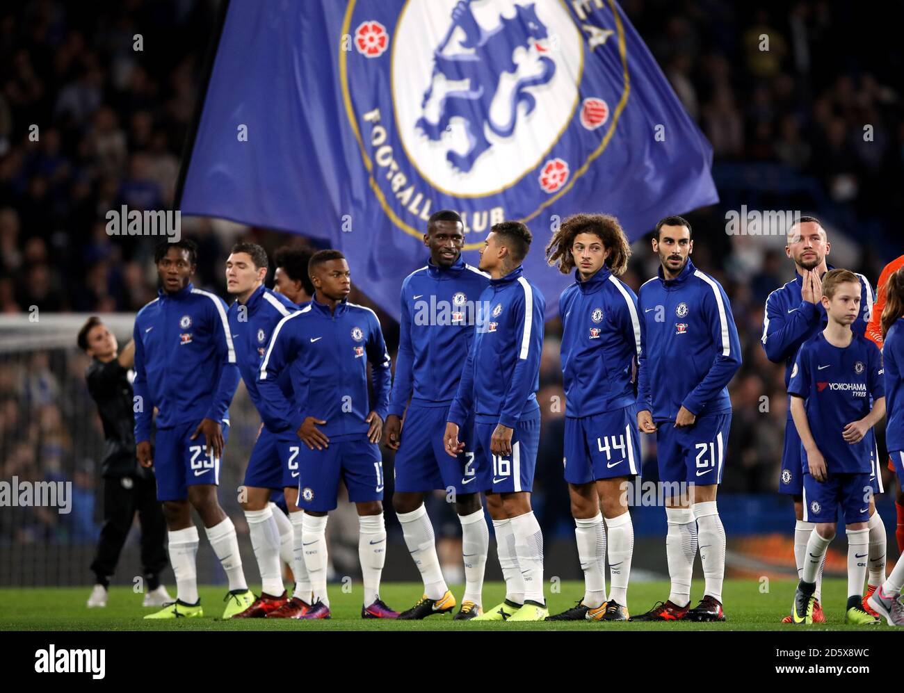 Chelsea's players line up before the game Stock Photo - Alamy