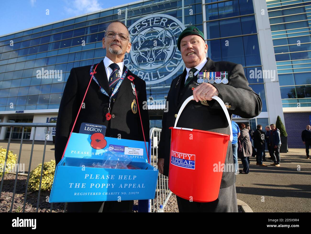 Roy Sherwin and Brian Bassett collecting for the Poppy Appeal outside ...