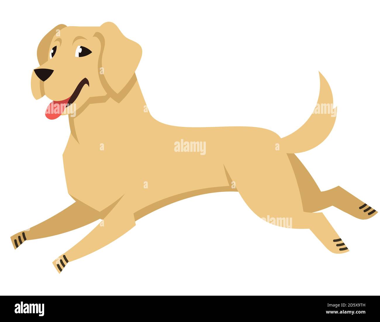 Running Labrador side view. Cute pet in cartoon style Stock Vector ...