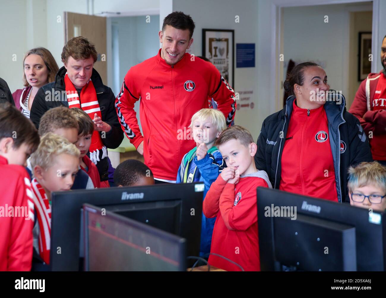 Charlton Athletic's Jason Pearce and Kim Dixson in the Family Activity ...