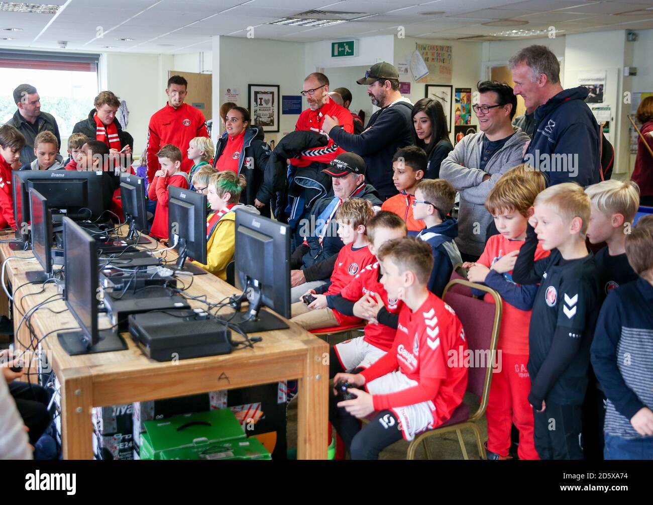 Charlton Athletic's Jason Pearce and Kim Dixson in the Family Activity ...