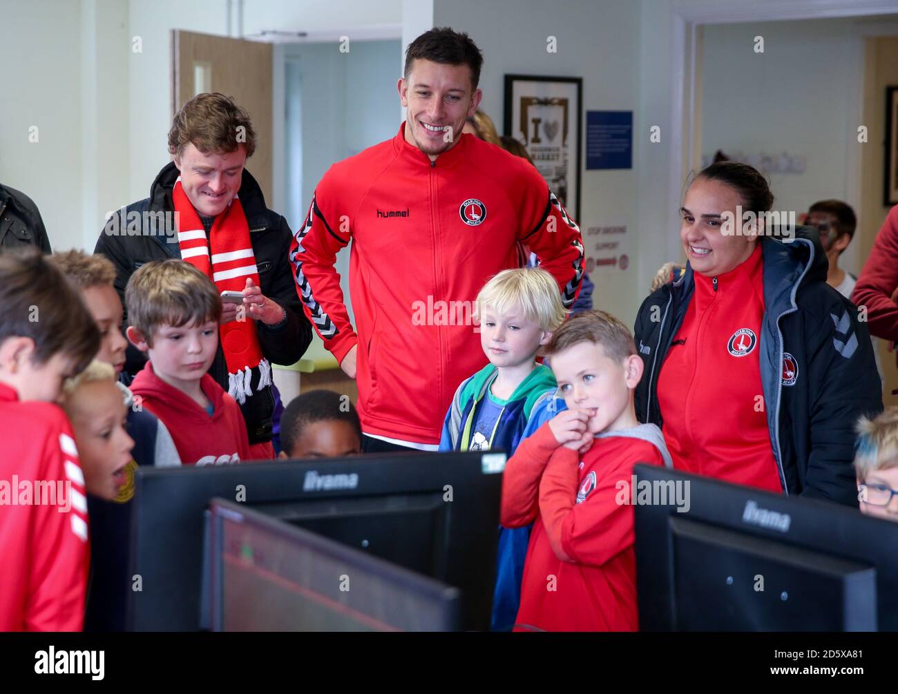 Charlton Athletic's Jason Pearce and Kim Dixson in the Family Activity ...
