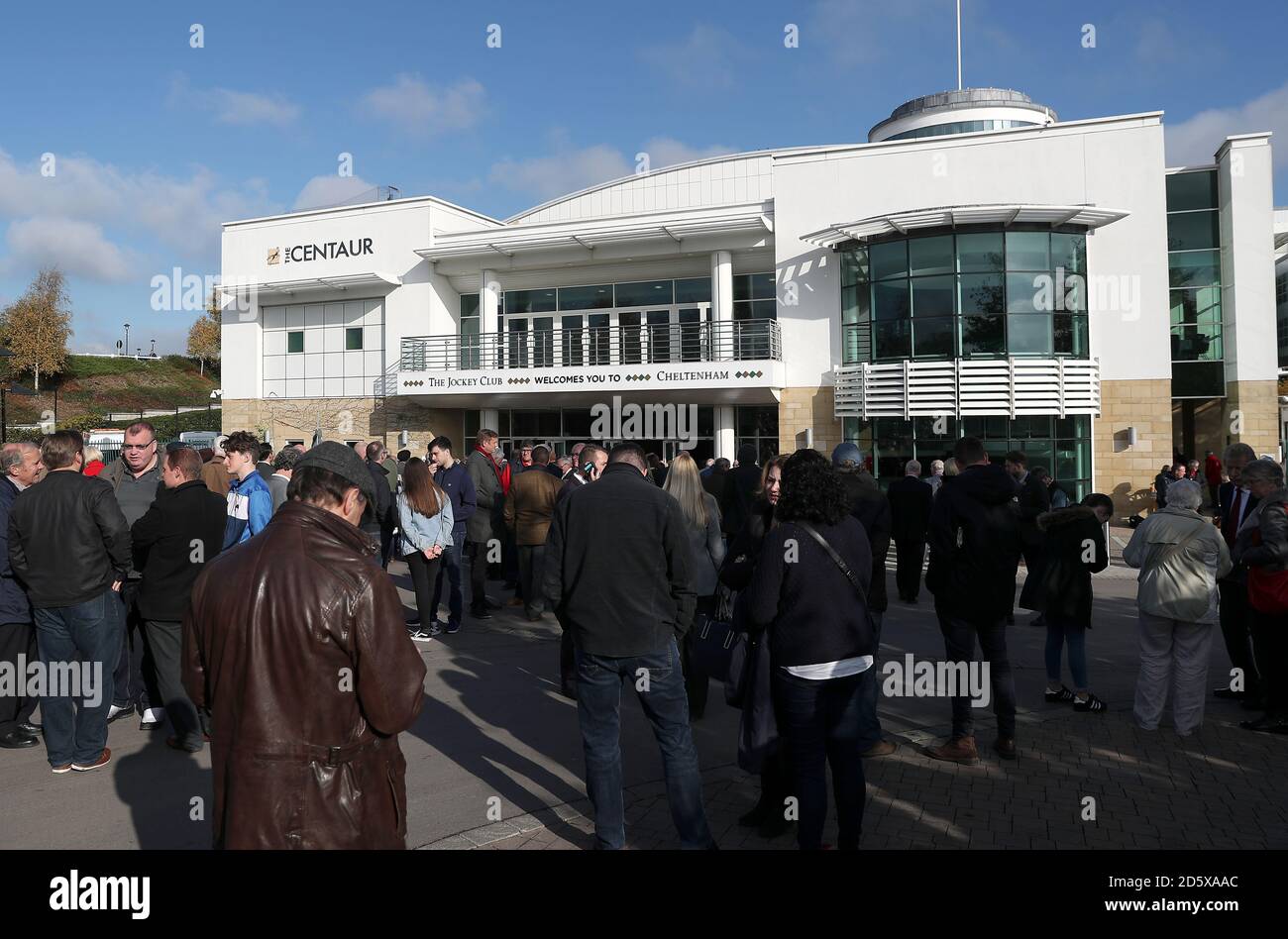 Racegoers outside The Centaur during day one of the Showcase at ...