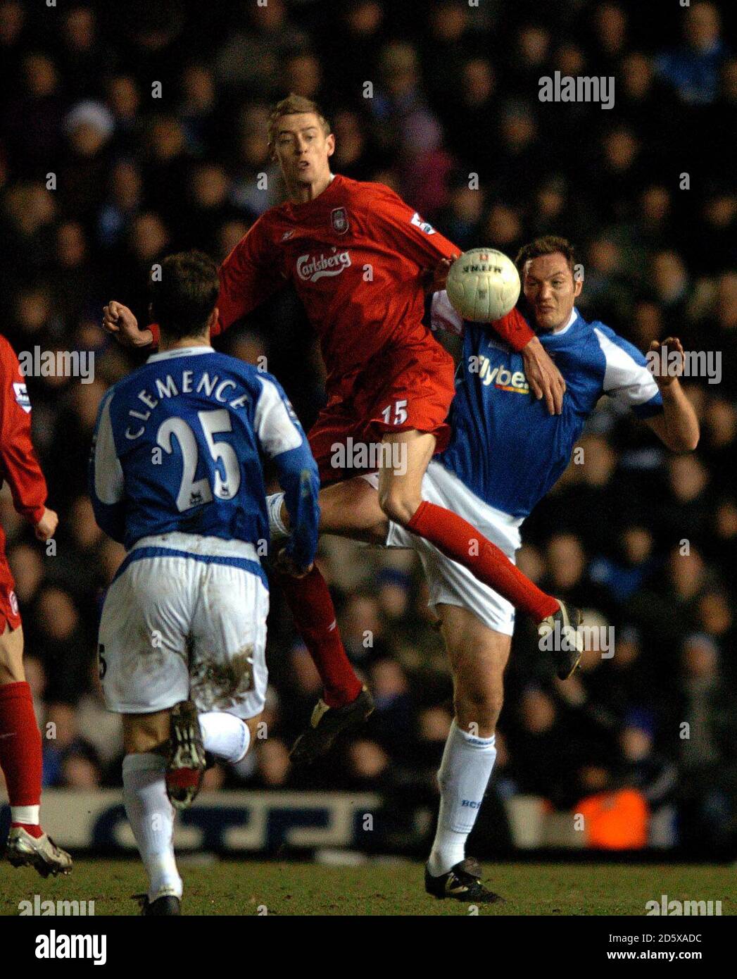 Birmingham City's Martin Taylor and Liverpool's Peter Crouch Stock ...