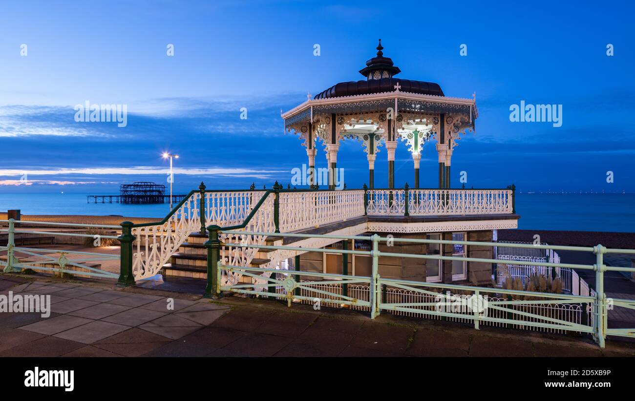 The Bandstand on Brighton seafront. Brighton, East Sussex, England, UK ...
