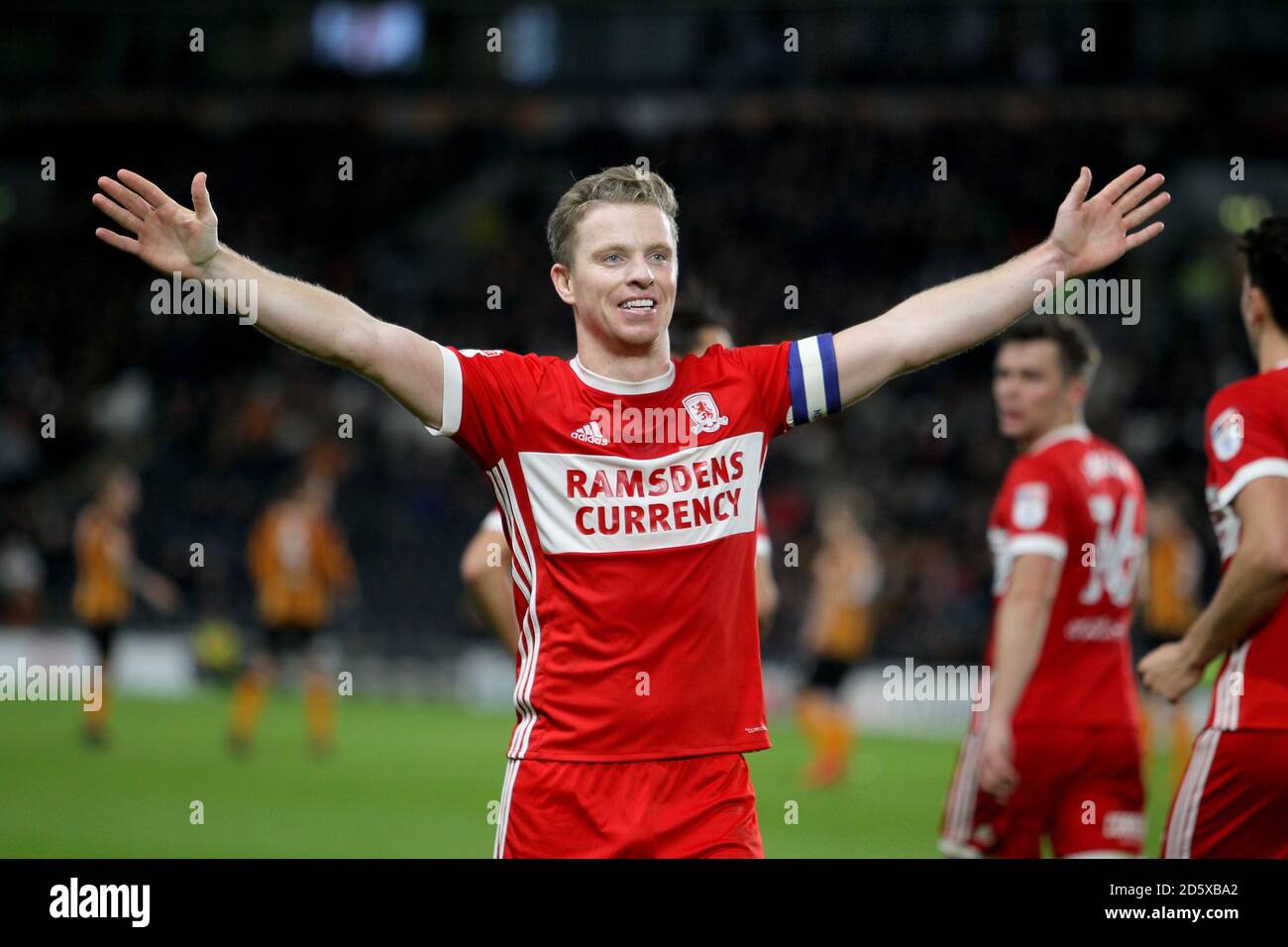 Middlesbrough's Grant Leadbitter celebrates his penalty to make it 1-3 ...