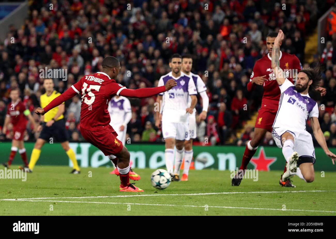 Liverpool's Daniel Sturridge scores his side's third goal of the game ...