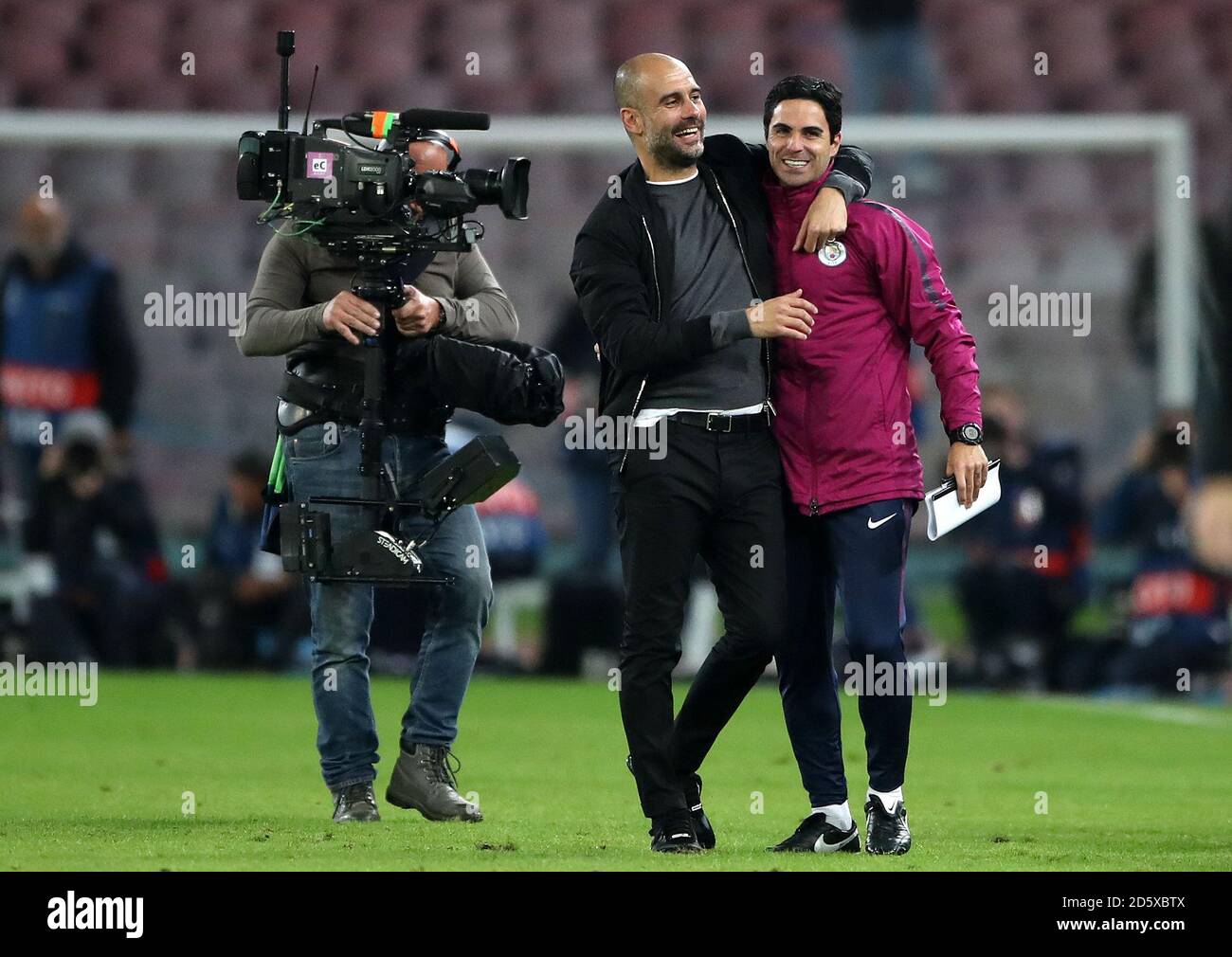 Manchester City manager Pep Guardiola and Co-Assistant coach Mikel ...