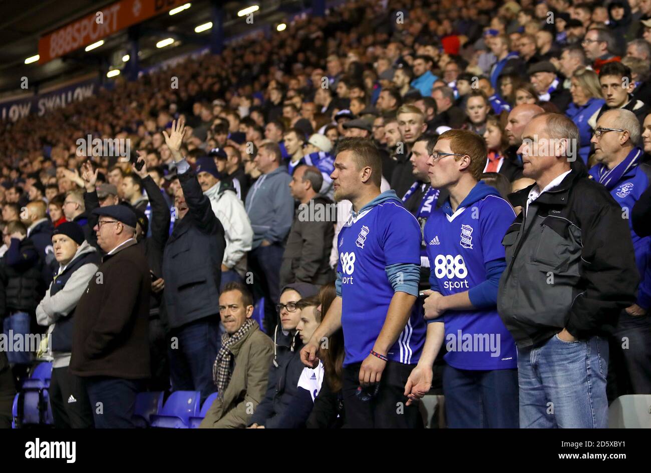 Birmingham City fans in the stands Stock Photo - Alamy