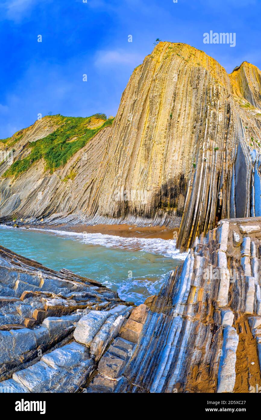 Steeply-tilted Layers of Flysch, Flysch Cliffs, Basque Coast UNESCO ...