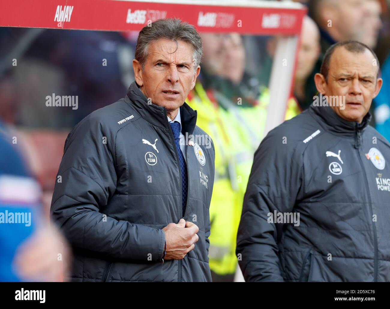 Leicester City manager Claude Puel (left) and assistant Pascal Plancque (right Stock Photo - Alamy