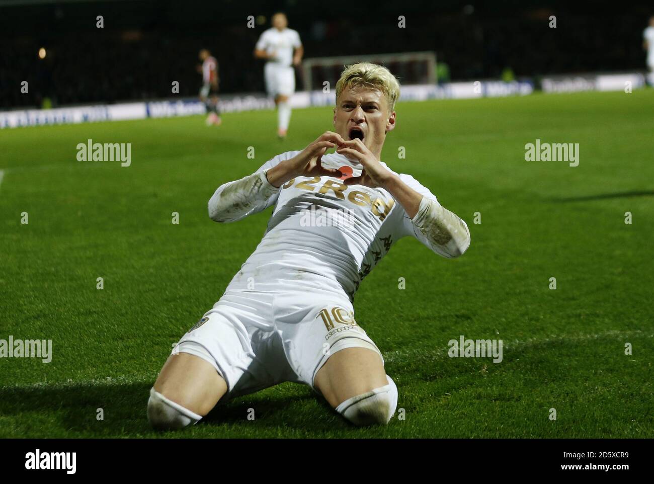 Leeds United's Ezgjan Alioski celebrates scoring their first goal Stock ...