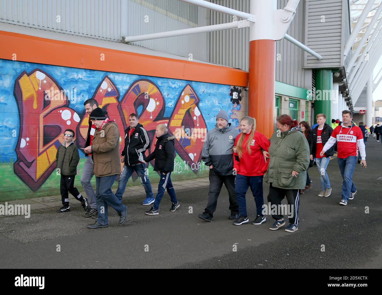 Middlesbrough fans outside the Riverside Stadium Stock Photo - Alamy