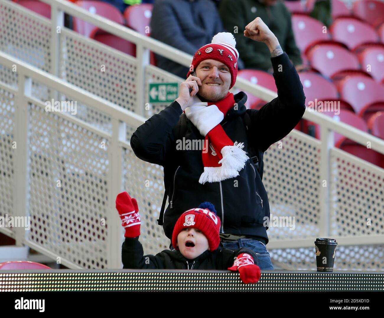 Middlesbrough fan celebrate after the final whistle Stock Photo - Alamy
