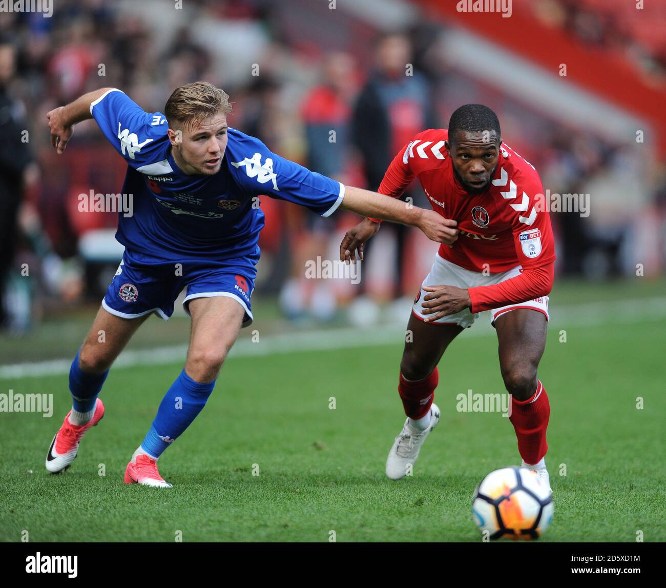 Charlton Athletic's Mark Marshall and Truro City's Connor Riley-Lowe ...
