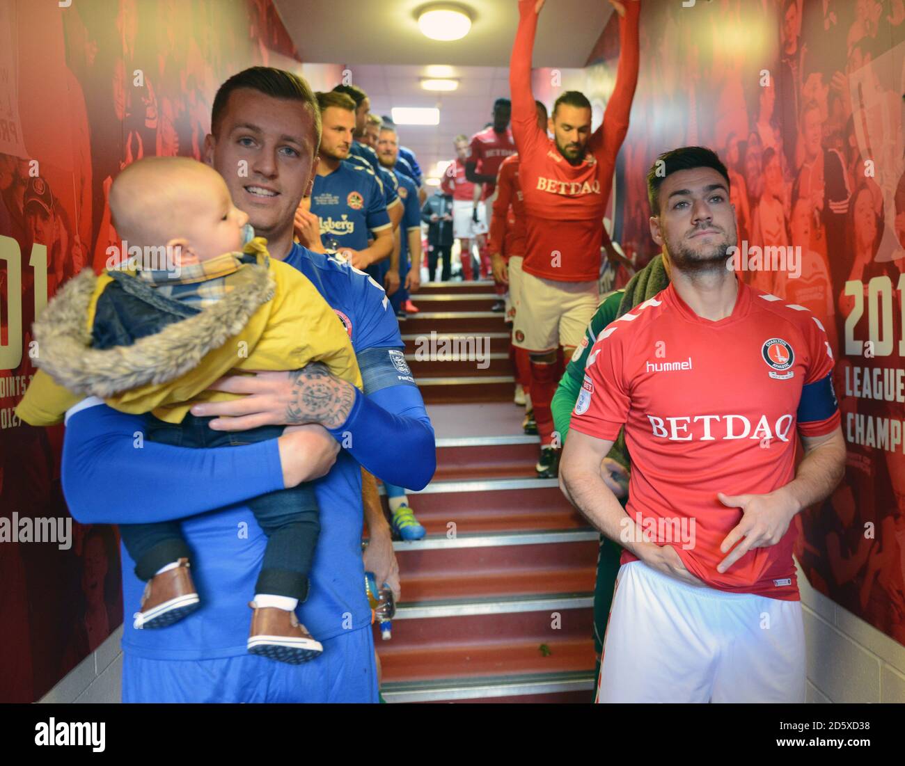 Charlton Athletic's Johnnie Jackson (right) and Truro City captain Ben ...