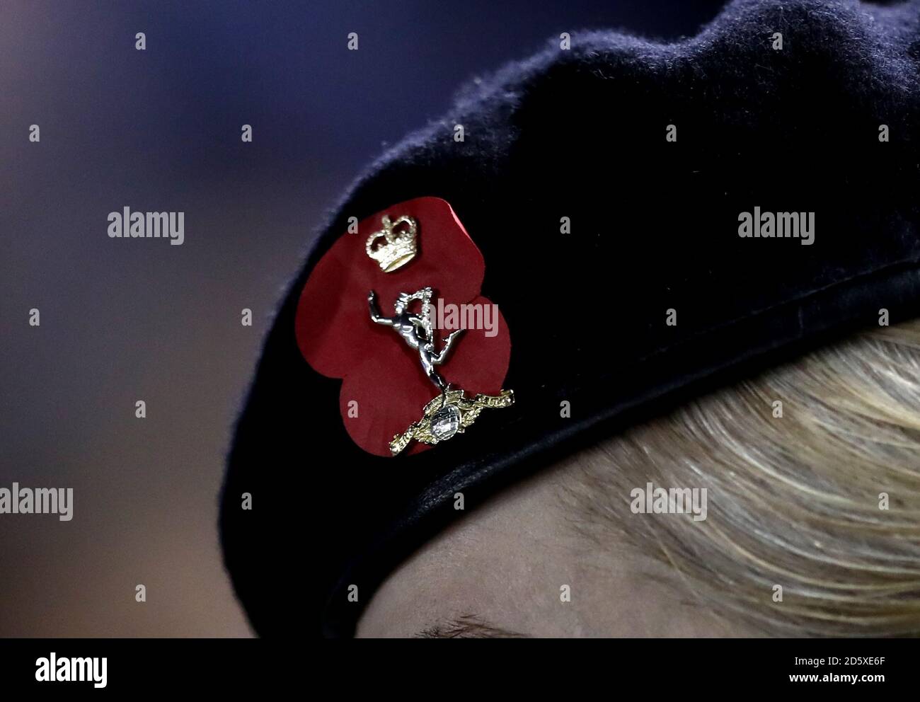 An Army cadet wears a poppy on her beret Stock Photo - Alamy