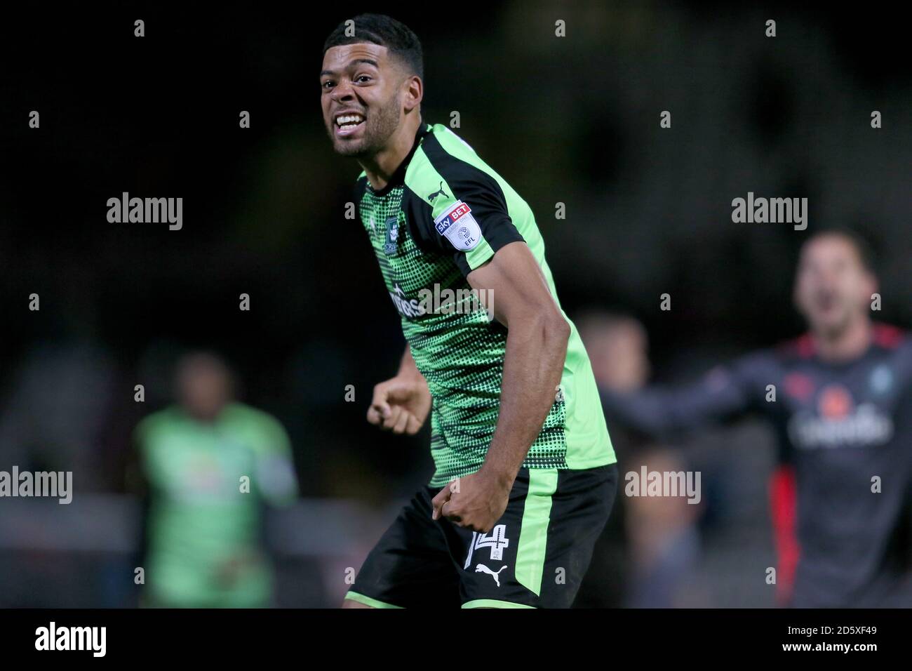 Plymouth Argyle's Jake Jervis celebrates after the final whistle Stock ...