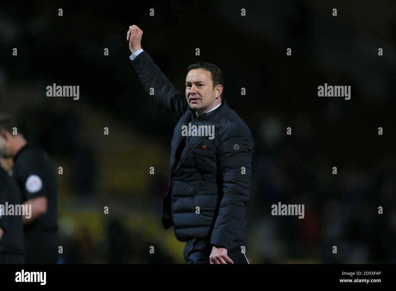 Plymouth Argyle manager Derek Adams celebrates the win Stock Photo - Alamy
