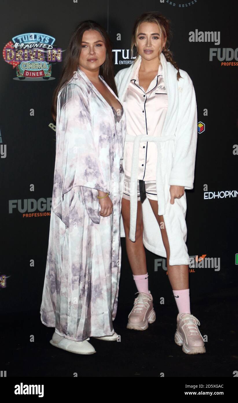 London, UK. Fran Parman and Georgia Harrison at Tulleys Haunted Drive ...