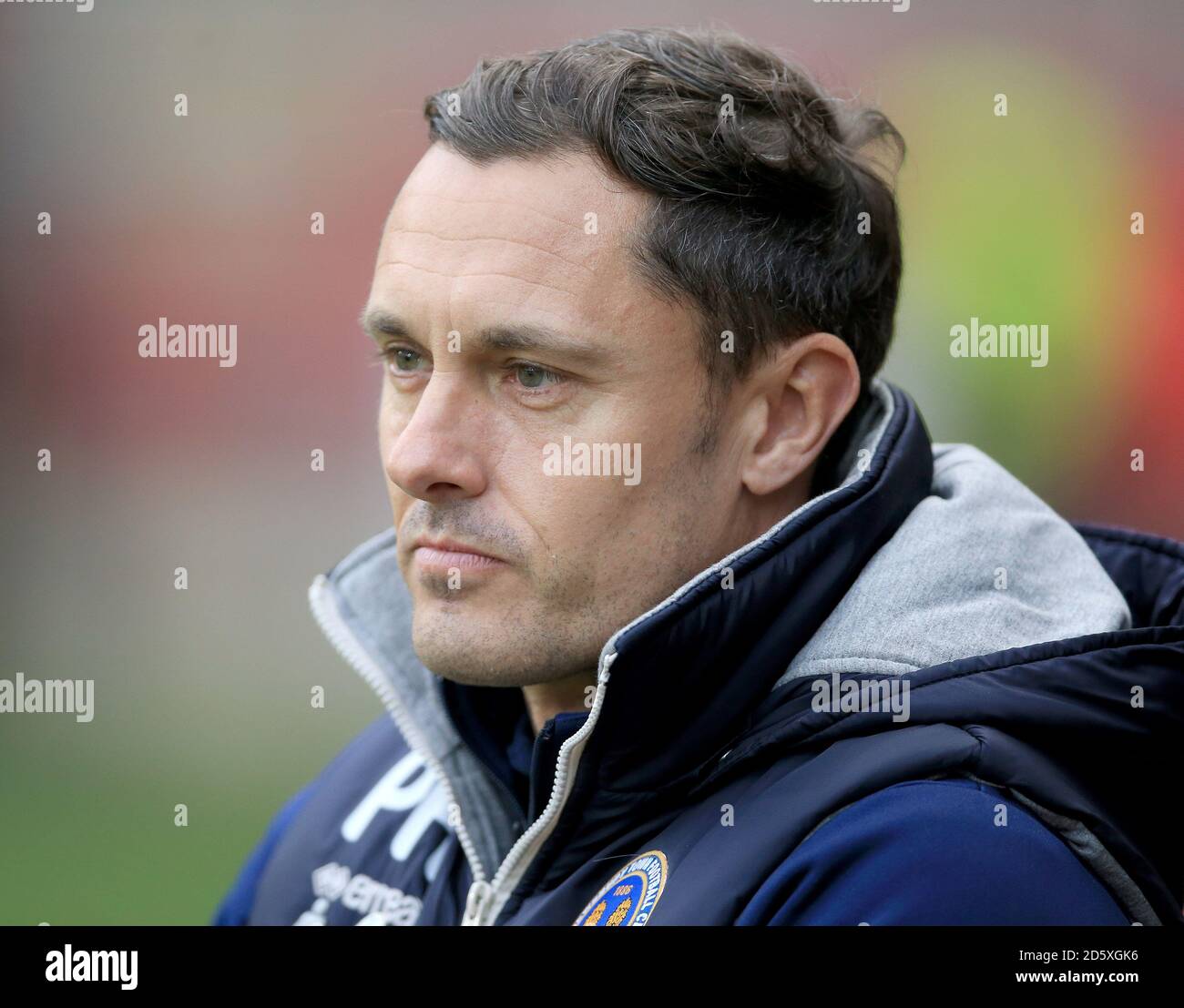 Shrewsbury Town's manager Paul Hurst Stock Photo - Alamy