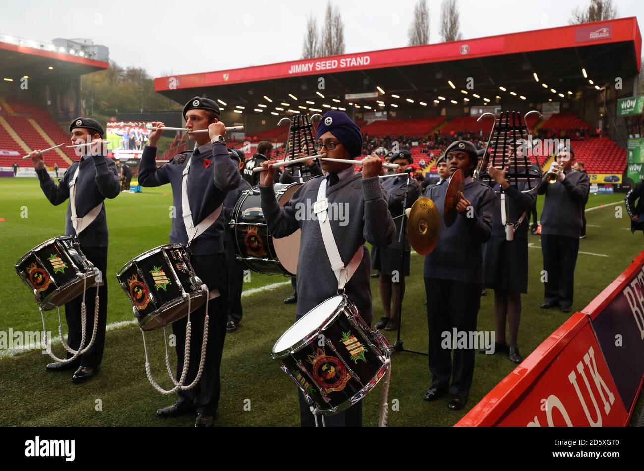 The Band perform inside the stadium Stock Photo - Alamy