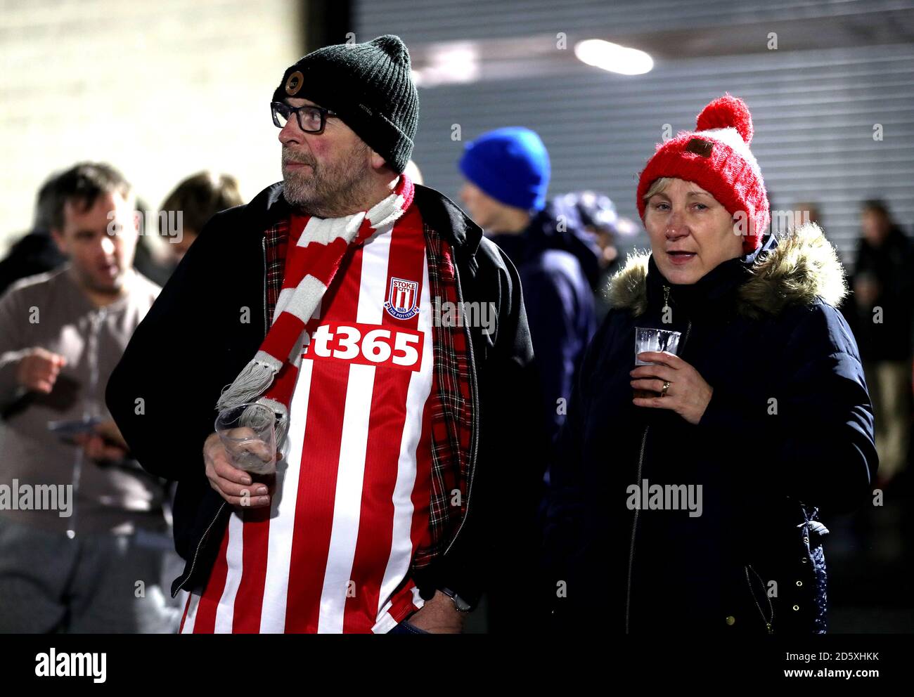 Stoke City fans arrive for the game Stock Photo - Alamy