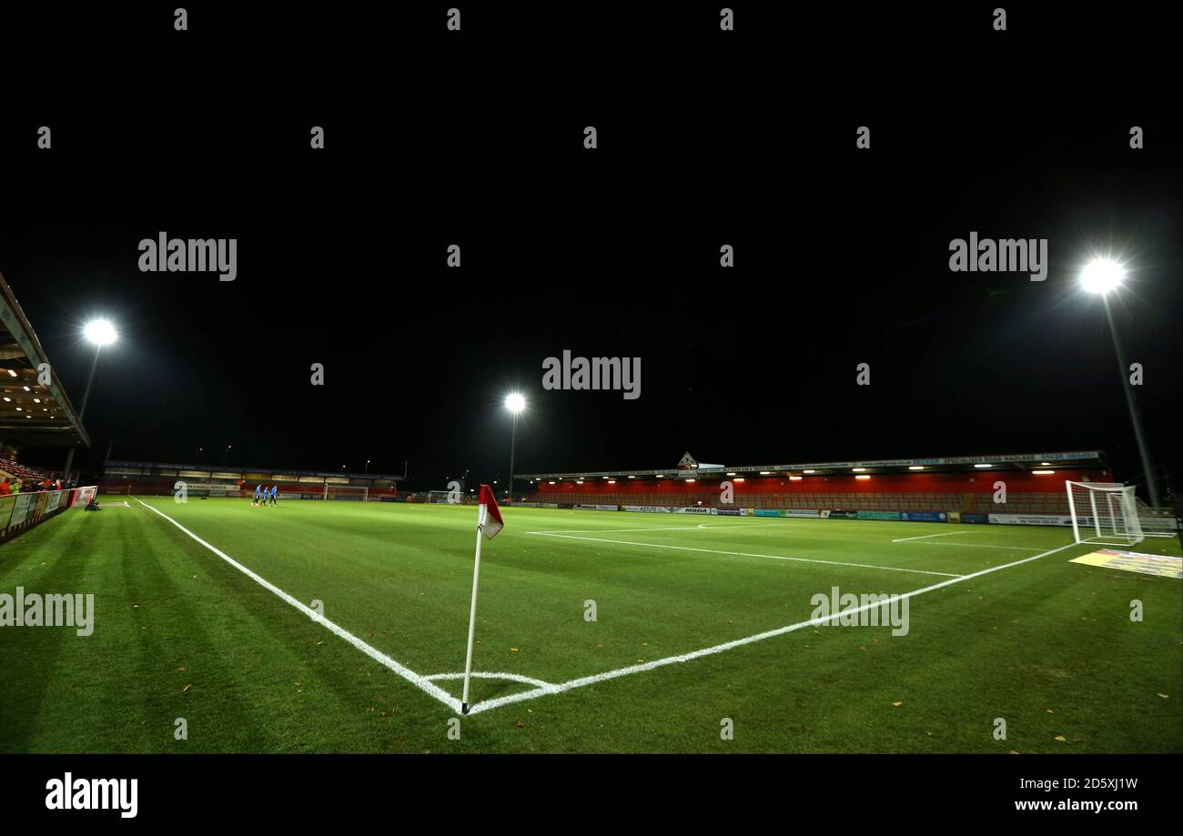 General view of the pitch before the game at the Lamex Stadium Stock ...