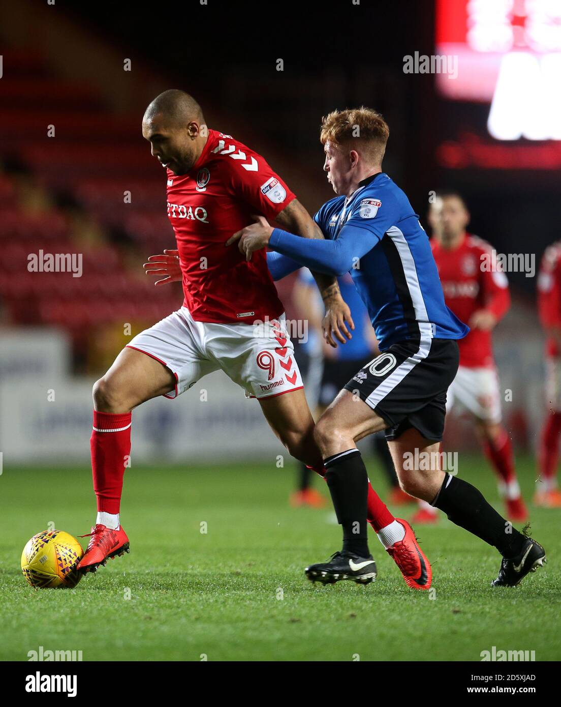 Charlton Athletic's Josh Magennis and Rochdaleâ€™s Callum Camps in ...