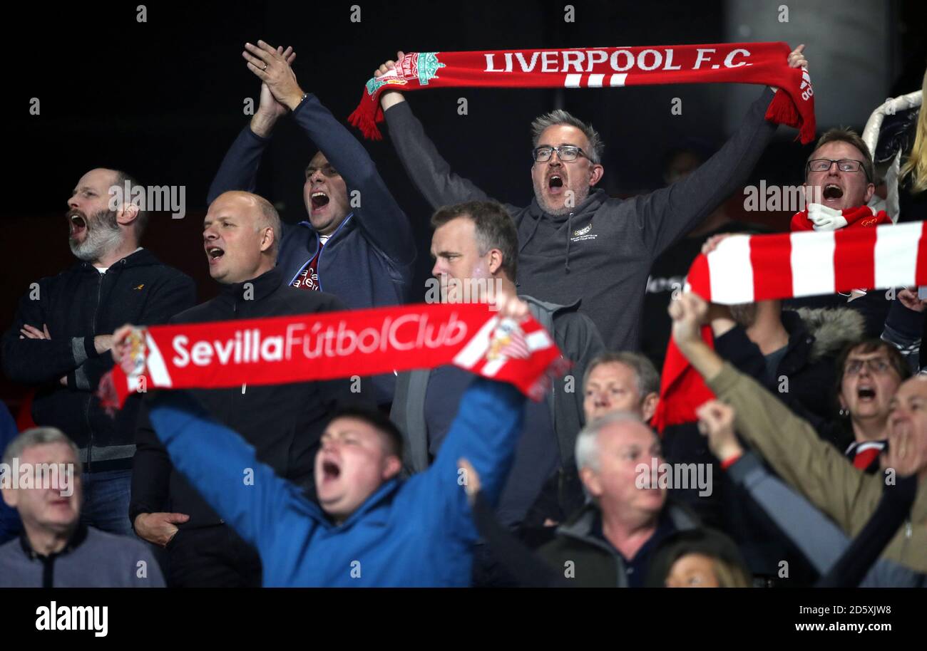 Football in the stands supporters crowd scarf hi-res stock photography ...