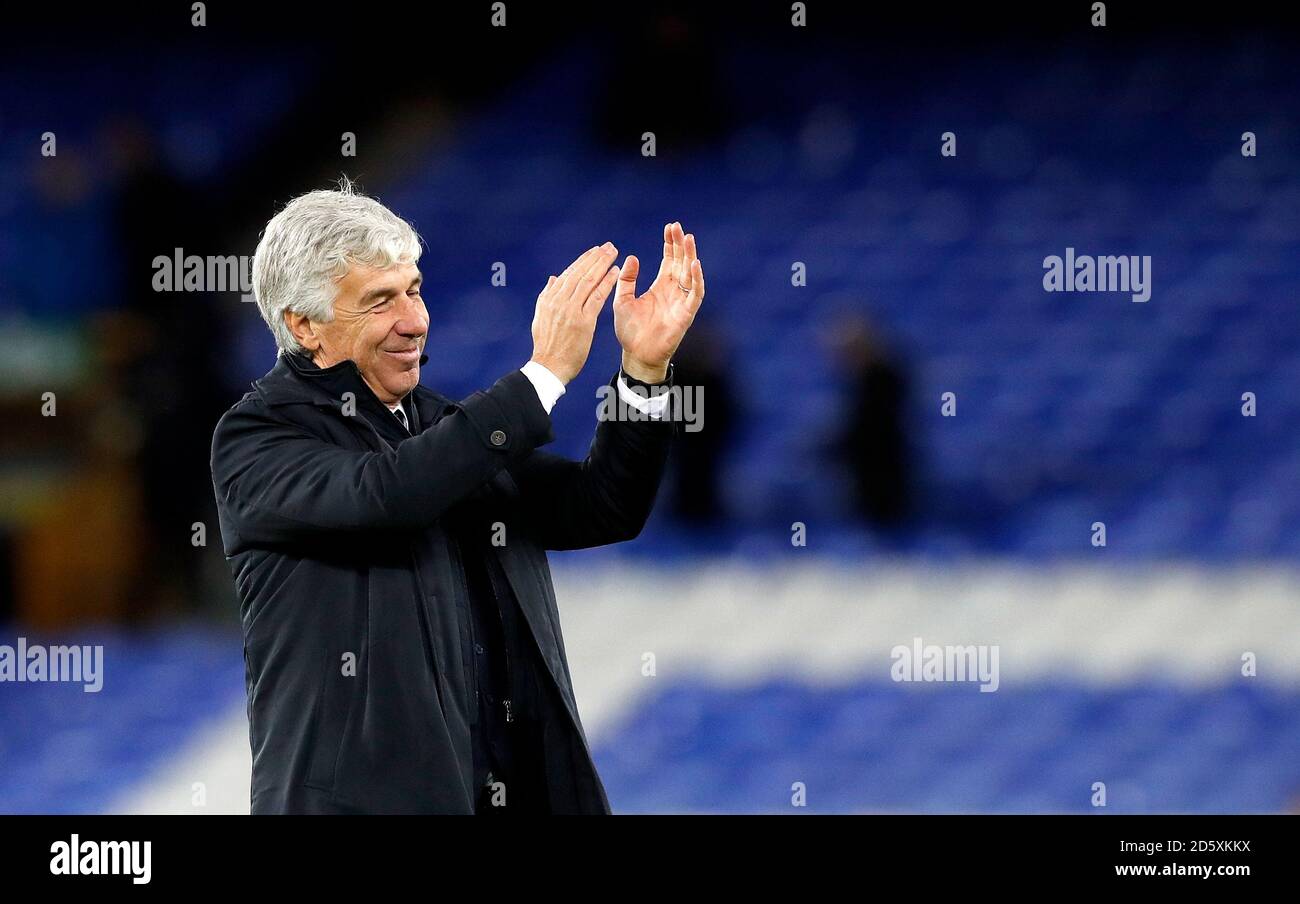 Atalanta manager Gian Piero Gasperini celebrates after the final ...