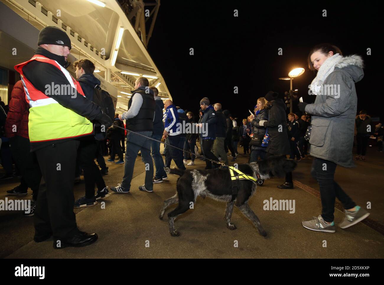 Security make checks at the gate of London Stadium Stock Photo - Alamy