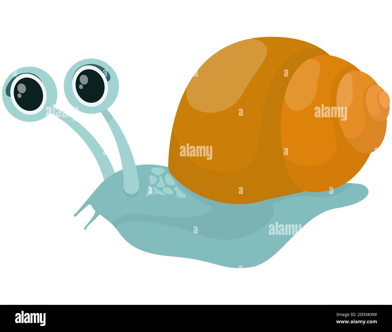 Snail in cartoon style. Funny animal isolated on white background Stock ...