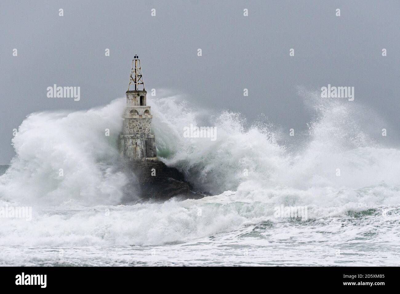 Lighthouse during severe sea storm Stock Photo - Alamy