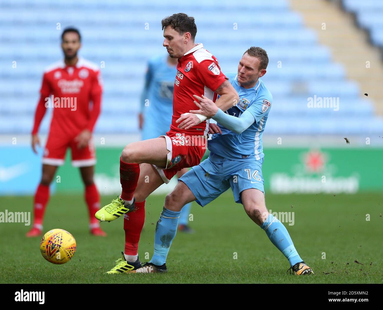 Coventry City's Stuart Beavon (right) and Crawley Town's Mark Randall ...
