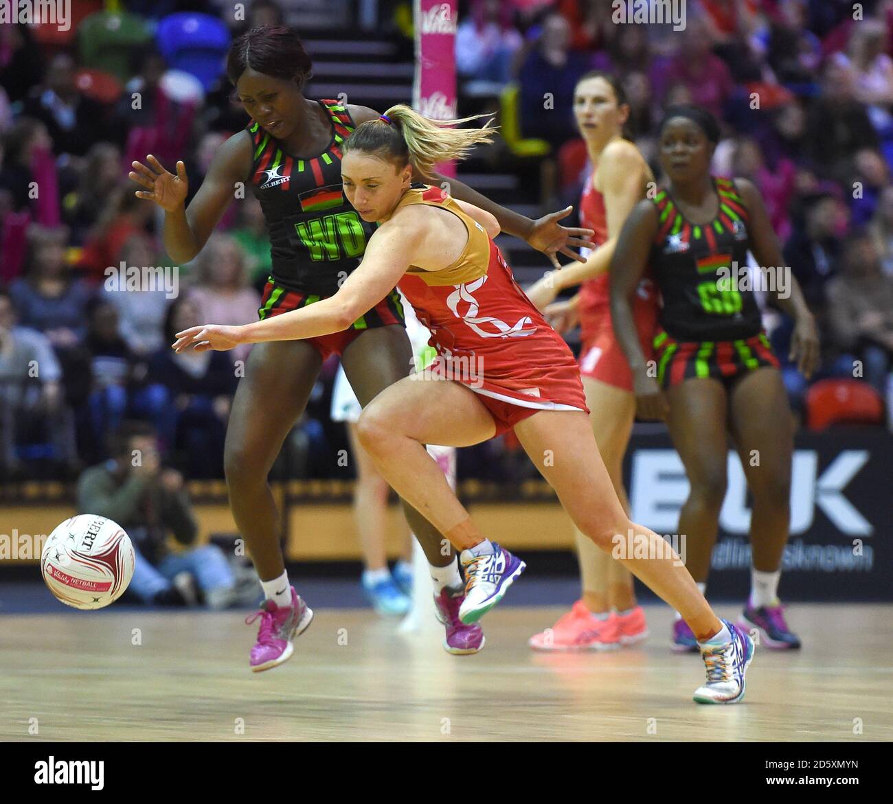 Jade Clarke of England Roses and Julie Sambo of Malawi Queens Stock ...