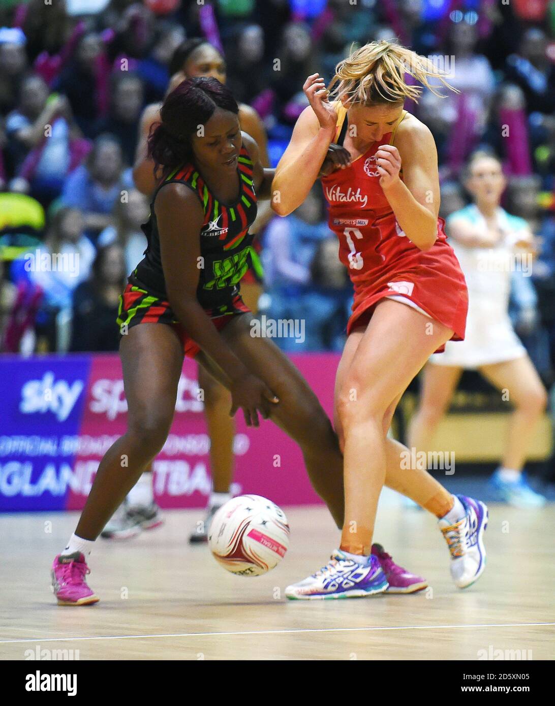Jade Clarke of England Roses and Julie Sambo of Malawi Queens Stock ...