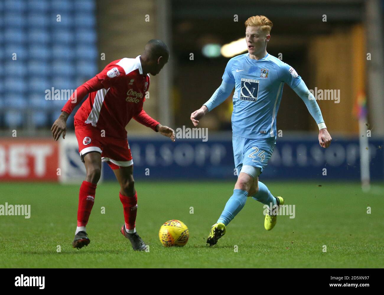 Coventry City's Ryan Haynes (right) in action Stock Photo - Alamy