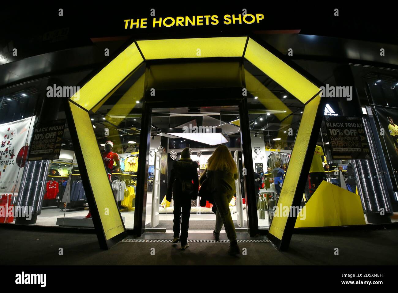 Watford fans visit The Hornets Shop ahead of the match Stock Photo - Alamy