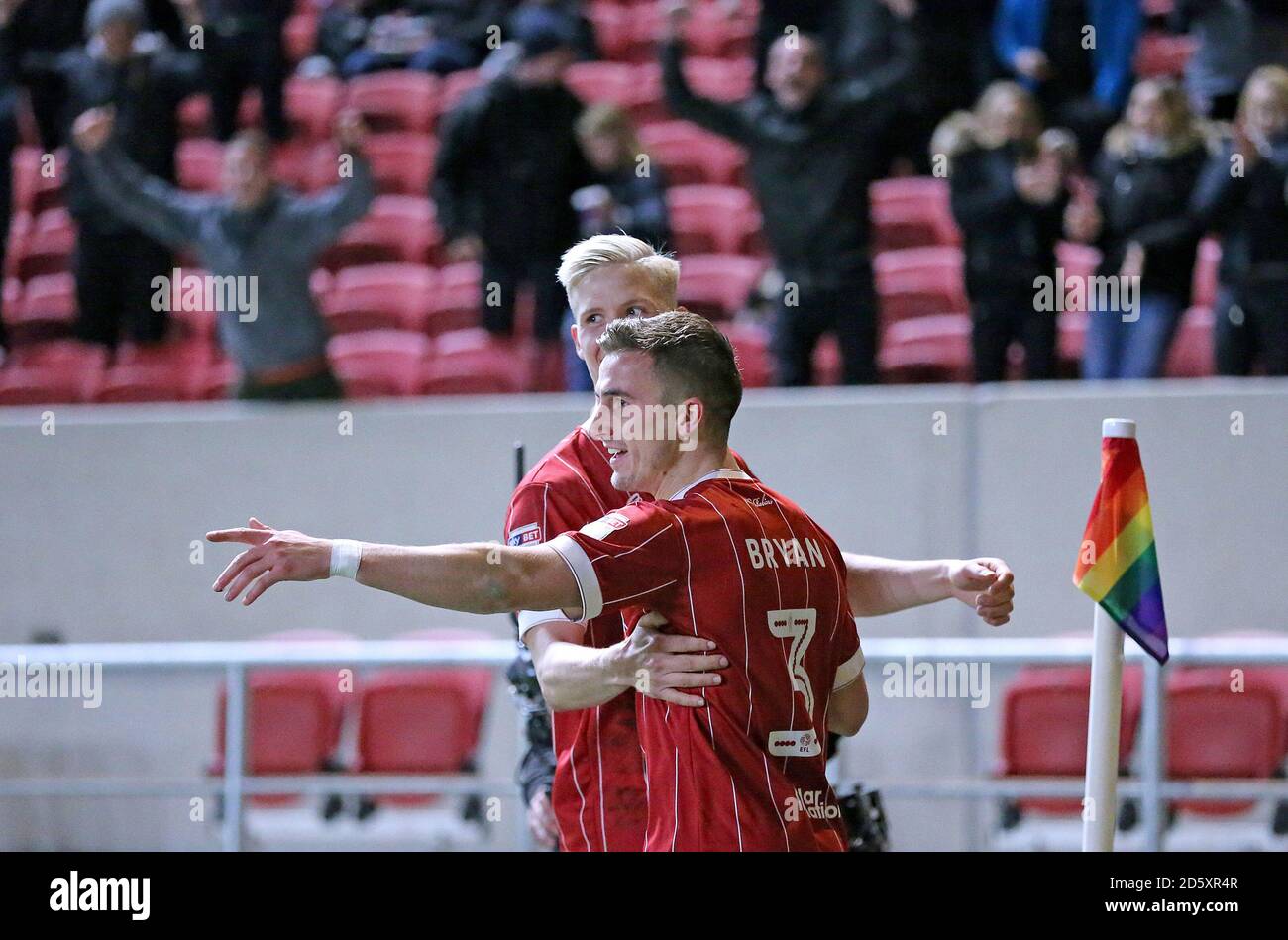 Bristol's Joe Bryan celebrates scoring his sides first goal Stock Photo ...