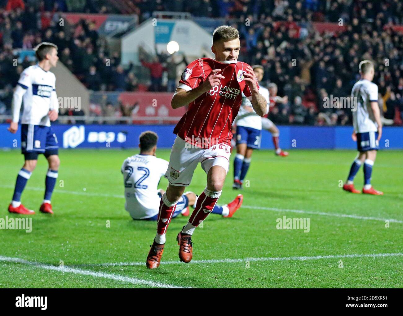 Bristol's Jamie Paterson celebrates scoring his sides second goal of ...