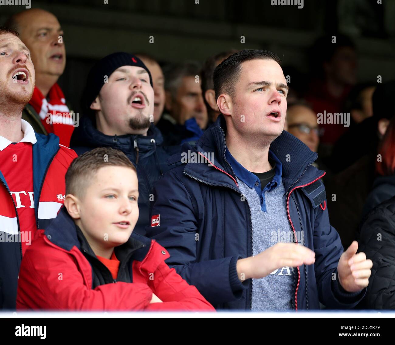 Charlton Athletic's fans in the stands Stock Photo - Alamy