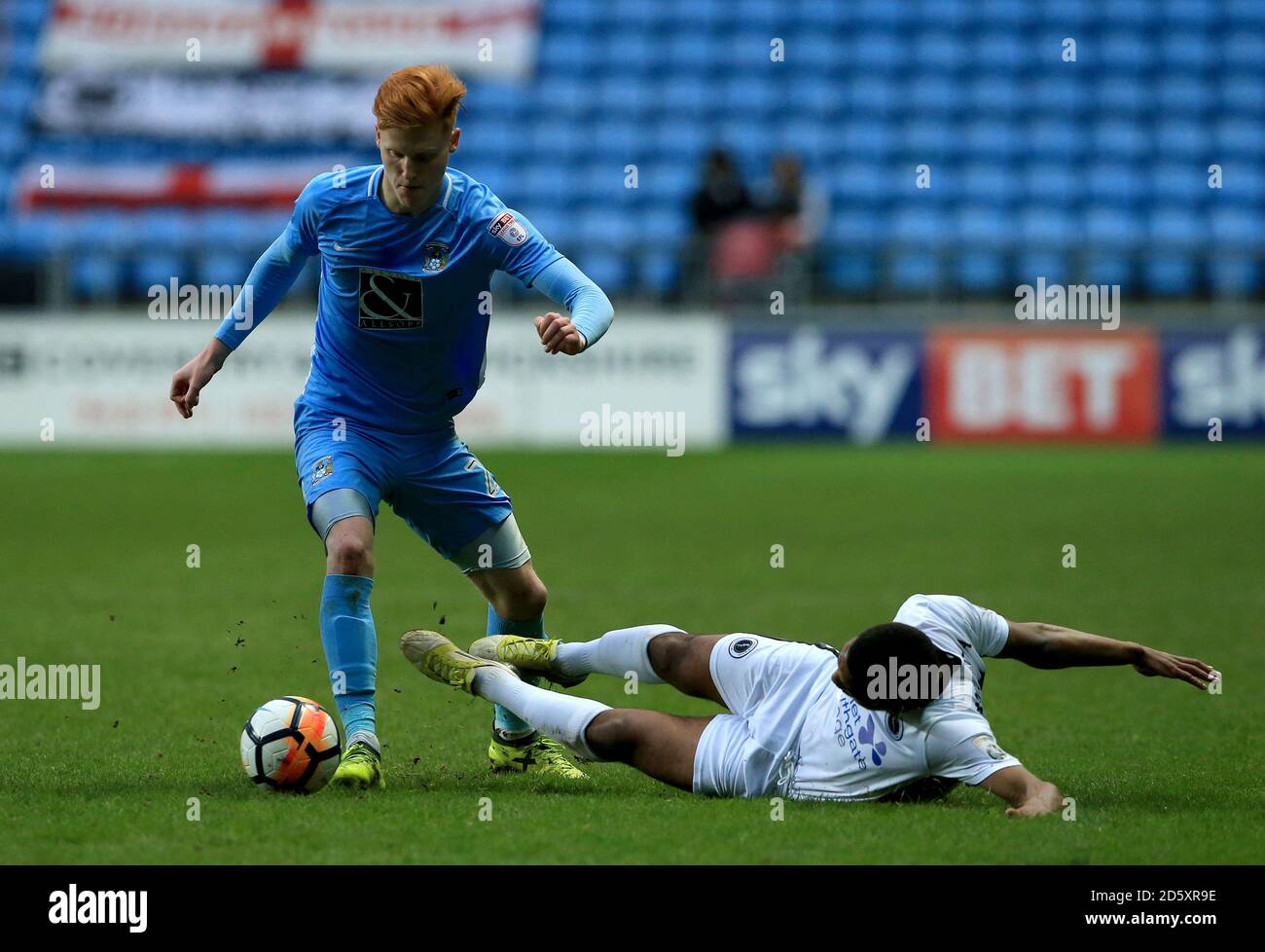 Coventry City's Ryan Haynes (left) and Boreham Wood's Angelo Balanta ...