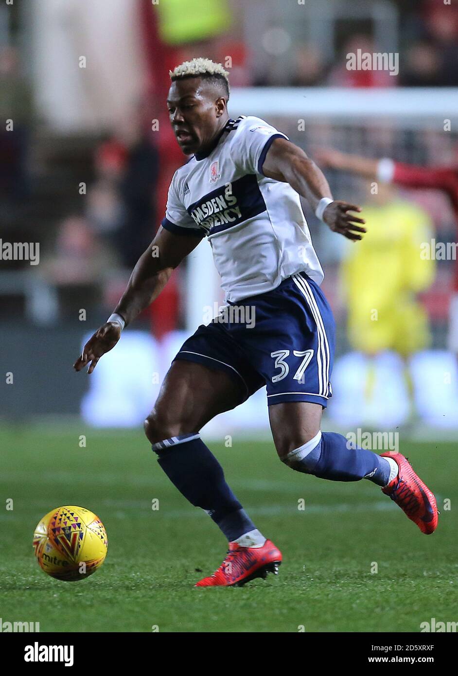 Middlesborough's Adama Traore on the ball Stock Photo - Alamy
